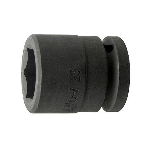 素材には優れた強度・耐衝撃性を持つクロームバナジウム鋼を使用したインパクトソケットです。高いトルクでのボルト、ナット締緩におすすめです。[差込角] 3/4"(19.0mm)[サイズ] 26mm[全長] 50mm[重量] 330g[ポイント]...