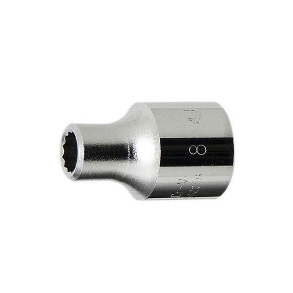 厳選されたクロームバナジウム鋼を鍛造・熱処理した、強靭で耐久性に優れたソケットです。高いトルクでのボルト、ナット締緩におすすめです。[差込角] 1/2"(12.7mm)[サイズ] 8mm[全長] 36mm[重量] 44g[ポイント] 12角...