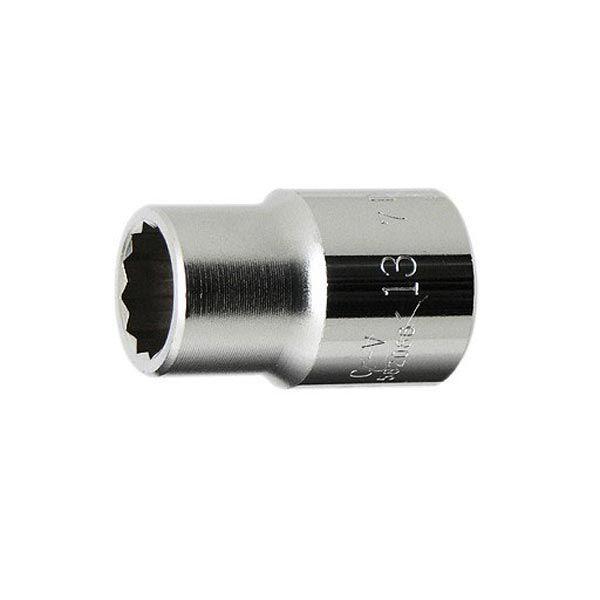 厳選されたクロームバナジウム鋼を鍛造・熱処理した、強靭で耐久性に優れたソケットです。高いトルクでのボルト、ナット締緩におすすめです。[差込角] 1/2"(12.7mm)[サイズ] 13mm[全長] 36mm[重量] 45g[ポイント] 12...