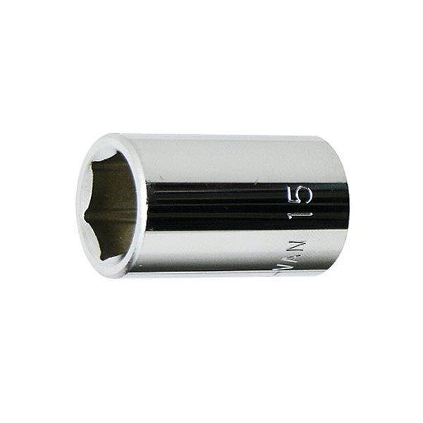 厳選されたクロームバナジウム鋼を鍛造・熱処理した、強靭で耐久性に優れたソケットです。高いトルクでのボルト、ナット締緩におすすめです。[差込角] 1/2"(12.7mm)[サイズ] 15mm[全長] 38mm[重量] 52g[ポイント] 6角...