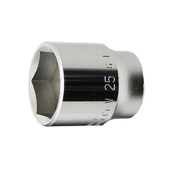 厳選されたクロームバナジウム鋼を鍛造・熱処理した、強靭で耐久性に優れたソケットです。高いトルクでのボルト、ナット締緩におすすめです。[差込角] 1/2"(12.7mm)[サイズ] 25mm[全長] 38mm[重量] 158g[ポイント] 6...
