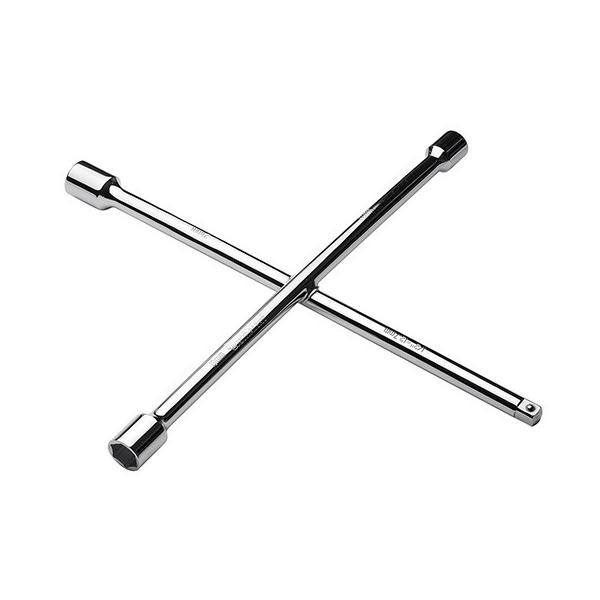 薄口仕様で外径が小さく、アルミホイール等ボルト穴の小さなホイールにも使用できる十字レンチ 薄口タイプ。1/2"(12.7mm)の差込角付きで、ソケットレンチを取り付けて使用できます。[サイズ] 17、19、21(mm)、差込角1/2"(12...