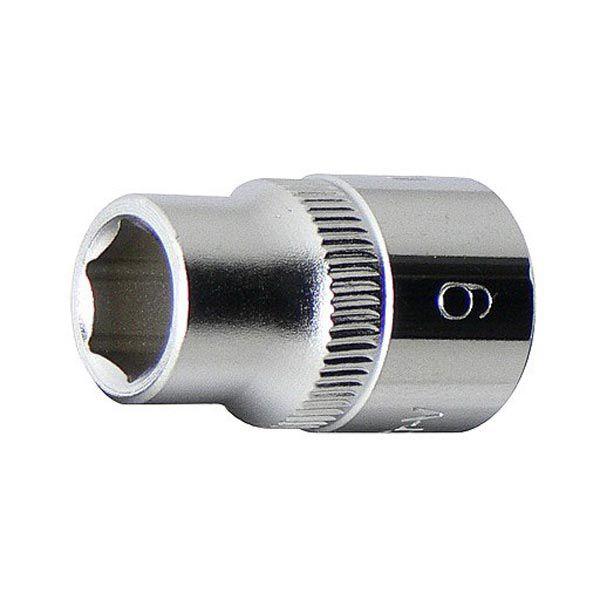 厳選されたクロームバナジウム鋼を鍛造・熱処理した、強靭で耐久性に優れたソケットです。ソケットの周囲に滑り止めのローレット加工(ナールドデザイン)つきで、手回しもしやすい。[差込角] 3/8"(9.5mm)[サイズ] 9mm[全長] 27mm...