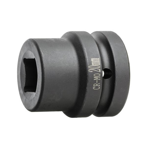 インナーインパクトソケットは、トラックのダブルタイヤを脱着する際に内側のボルト(四角形状)を回すための専用ソケットです。[差込角] 1"(25.4mm)[サイズ] □20mm[全長] 約56.5mm[重量] 570g[ポイント] 4角[材質...