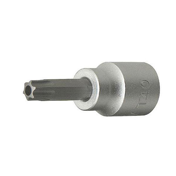 六角の星型をしているためネジとのかみ合いが強くより大きなトルクが得られる形状のヘクサロビュラビットソケットです。[差込角] 3/8"(9.5mm)[サイズ] T40[全長] 50mm[重量] 35g[材質] クロームバナジウム鋼[仕上げ]・...