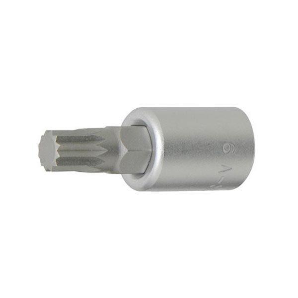 欧州車等によく使われるトリプルスクエアー（三重四角)のスプラインビットソケットです。[差込角] 3/8"(9.5mm)[サイズ] M9[全長] 50mm[重量] 48g[材質] クロームバナジウム鋼[仕上げ]・ソケット部:クロームメッキ(マ...