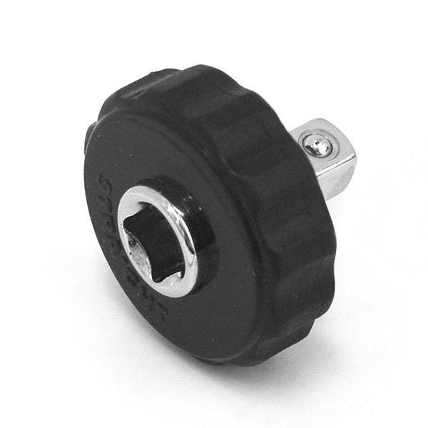 1/4"(6.3mm)ラチェットレンチに取り付けて、指を使っての早回しに使用するフィンガーチップスピンナーです。[差込角] 1/4"(6.3mm)[全長] 25mm[外径] 30mm[重量] 15g