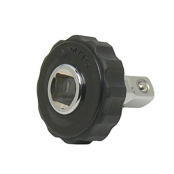 3/8"(9.5mm)ラチェットレンチに取り付けて、指を使っての早回しに使用するフィンガーチップスピンナーです。[差込角] 3/8"(9.5mm)[全長] 38mm[外径] 38mm[重量] 50g