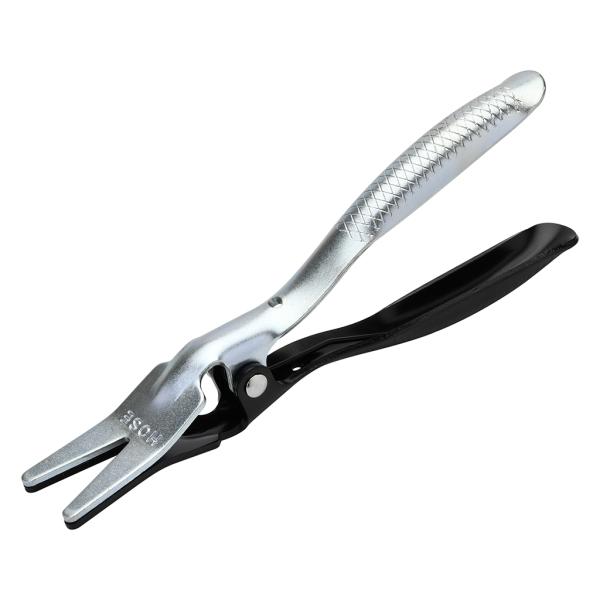 パイプからホースを抜き取るホースプーラープライヤーです。燃料、バキュームホースなどの接続部で、パイプとホースの間に本体のブレードを(黒をパイプ側に)差込こみ、本体を握るだけでホースを外すことができます。[適応サイズ(パイプ)] 4〜13(m...