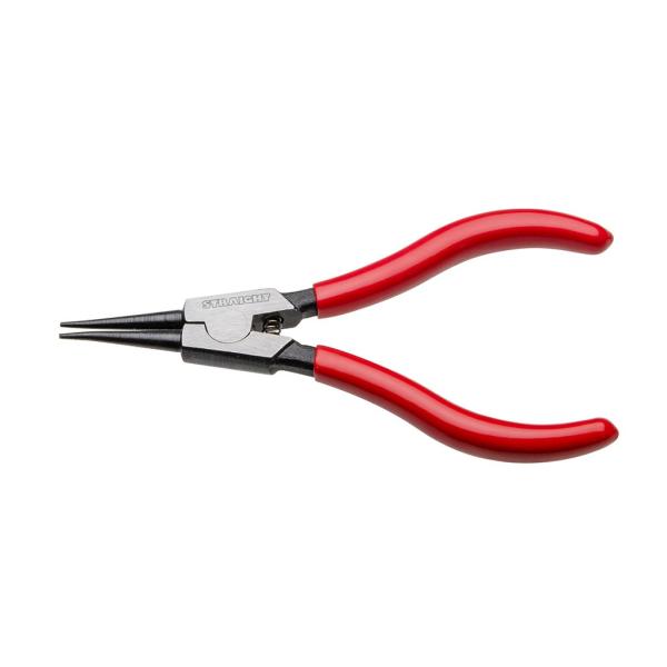 スナップリングプライヤー ストレート(軸用)140mmは、C型止め輪(スナップリング)脱着に使用します。クロー部の先端は滑り止め加工されており、リングがすべり落ちにくくなっています。[先端寸法] φ1.3mm[リング使用範囲] 10mm〜2...