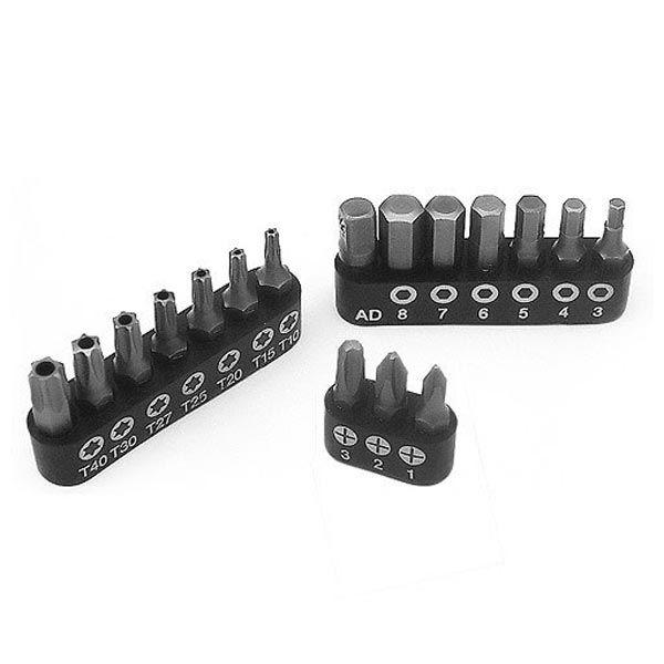 各種ごとにホルダーに収納されたビットセットです。ビットドライバーやビットホルダーにセットして使用します。[差込みサイズ] 1/4"(6.3mm)[セット内容]・ヘクサロビュラビット(いじり止め有り):T10、T15、T20、T25、T27、...