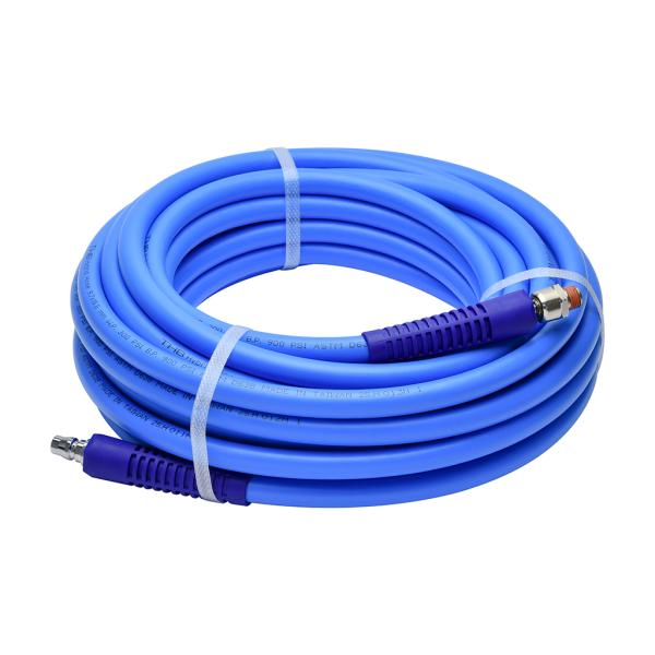 エアーコンプレッサーからエアー工具にエアーを供給する為のエアーホースです。寒冷地対応で低温環境下でも非常に柔らかい特性を持ちます。柔軟性が高く、エアーツール使用時に取り回しが良く作業性が向上します。[ホース全長] 15m[カプラー取り付けネ...