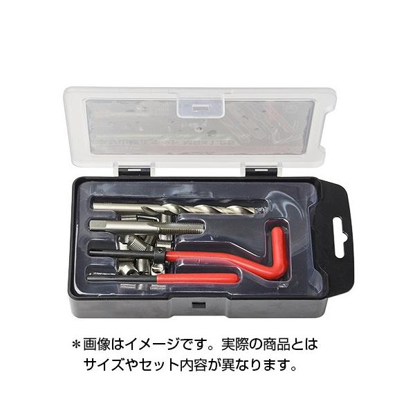 つぶれたメネジの修正に使用するネジ山修正キットです。損傷前と同じサイズで、より強度の高いメネジを再生できます。下穴用ドリルと専用タップがセットになっています。[サイズ] M5×0.8×5.3mm[セット内容]・コイル×20・ドリル・専用タッ...