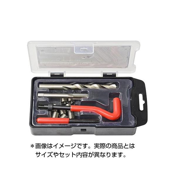 つぶれたメネジの修正に使用するネジ山修正キットです。損傷前と同じサイズで、より強度の高いメネジを再生できます。下穴用ドリルと専用タップがセットになっています。[サイズ] M12×1.25×12.5mm[セット内容]・コイル×10・ドリル・専...