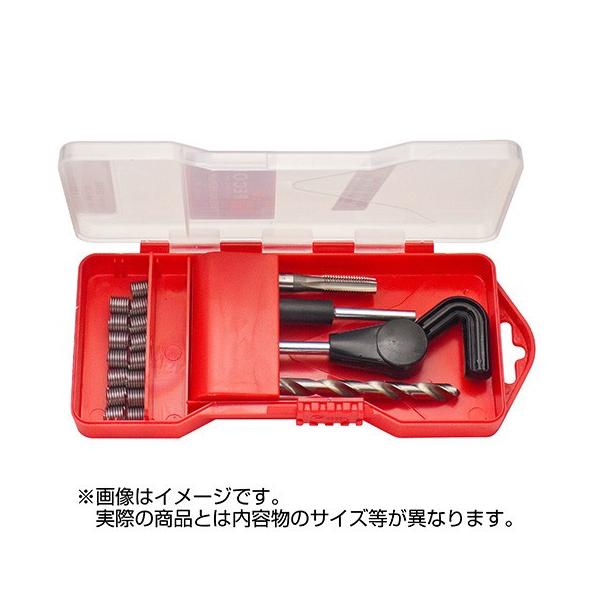 つぶれたメネジの修正やメネジの強度を上げたい時におすすめのリコイルキットです。下穴用ドリルが付属します。[規格] METRIC[サイズ] M3×0.5×1.5D[セット内容] ・リコイル(インサート)×15・リコイルタップ #2・下穴用ドリ...