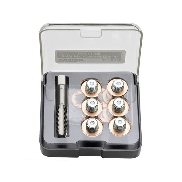 損傷したオイルドレンホールに1サイズ大きなネジを切りなおして、ドレンボルトも1サイズ大きなものを使用して修正するための商品です。タップ、ドレンボルト、ワッシャーがセットになっています。[適応ドレンサイズ] M12×1.5[仕上がりドレンサイ...