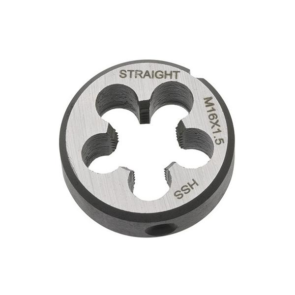 ネジ山修正や錆とりに便利なダイスです。[サイズ] M16×1.5 [外形×サイズ] 円形×1.5"[材質] HSS鋼(High Speed tool Steel)