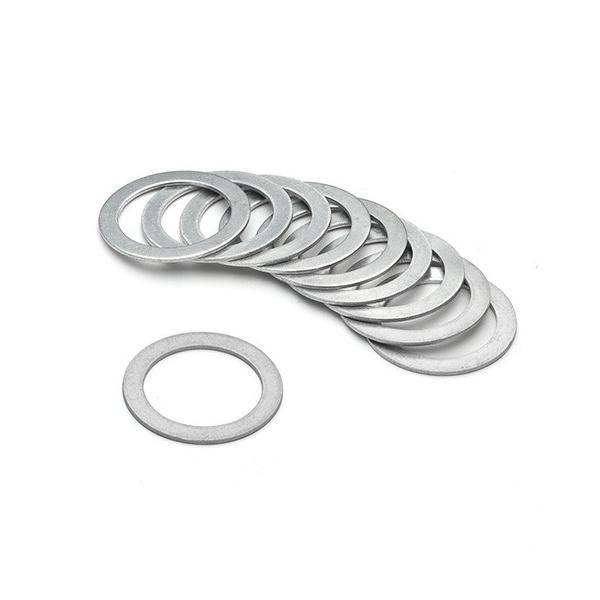 アルミワッシャーは鉄より柔らかい材質の特徴を利用し、パッキンとして使用します。ドレンやオイルラインなどのパッキンとしてご使用いただけます。[サイズ:外径×内径] 30×22(mm)[厚さ] 1.0mm[入り数] 10[材質] アルミニウム(...