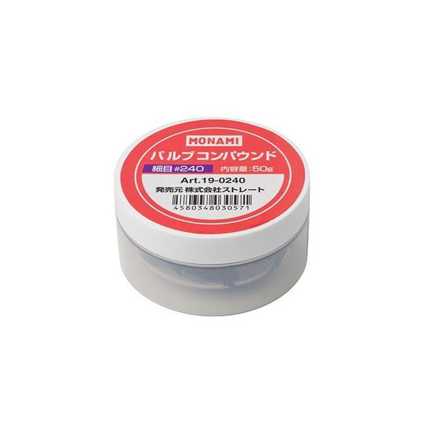 バルブの摺り合わせに使用する、タコ棒用のバルブコンパウンドです。[グリット] #240[内容量] 50g[材質] カーボンランダム[形状] ペースト状[引火点] 200℃以上[発火点] 300℃以上[毒性] 特に無し