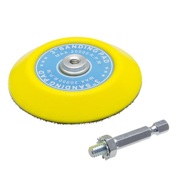 75mmパッド面ファスナー・6角軸付きは、ドリル等に装着して使用する面ファスナー付きパッドです。ペーパーを取り付けて研磨作業に使用します。[サイズ] φ75mm(3")[シャンク] 1/4"(6.35mm) 6角[最高使用回転数] 20,0...