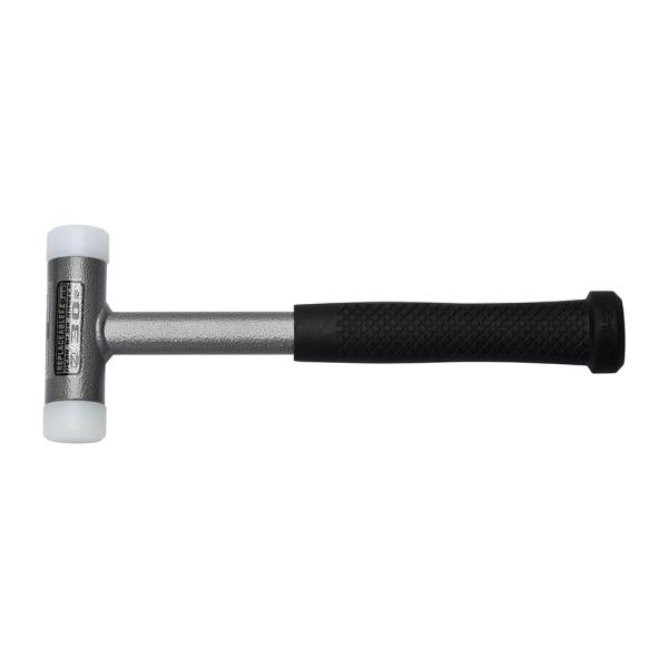 ショックレス(無反動)構造で打撃力を対象物に確実に伝えながらも手に反動が返りません。[ヘッド径] 30mm[全長] 280mm[重量] 490ｇ[材質]・ヘッド：UPE(超分子量ポリエチレン、ナイロン)・ハンドル：鉄・グリップ：TPV[ヘッ...