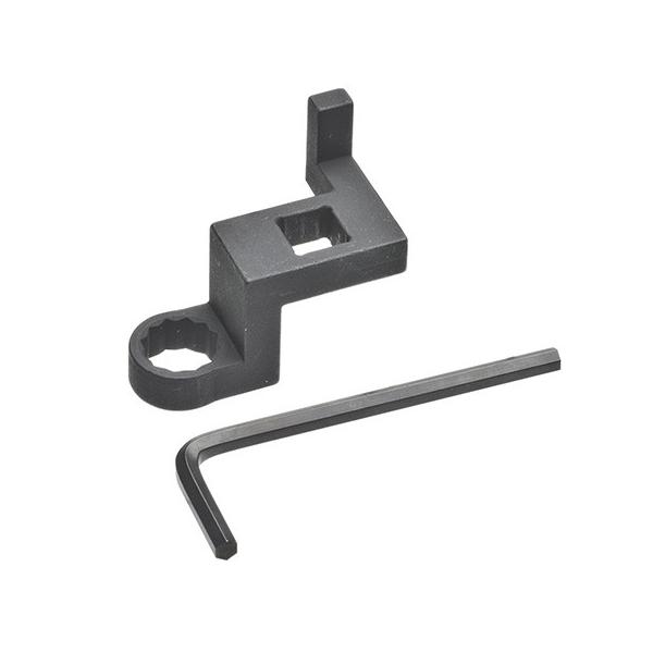 ワゴンR ISGドライブベルト脱着工具は、ISG(モーター機能付発電機)のドライブベルトを脱着する際に、ISG取り付けボルトを締緩するための特殊工具です。ラチェットレンチに取り付けて使用します。[差込角] 3/8”(9.5mm)[サイズ] ...