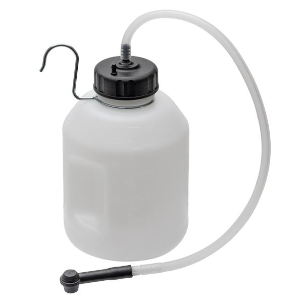 ブレーキブリーダーボトルはブレーキフルード交換作業を一人で行う場合に便利な、ボトルとシリコンホース、ワンウェイバルブが一つになった商品です。フックが付いているので掛けて使用すると倒れません。[タンク容量] 1L[タンク材質] HDPE（高密...