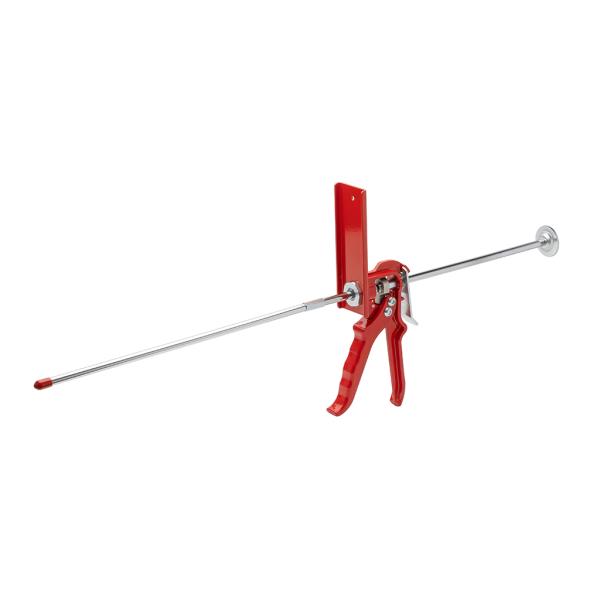 自動車のブレーキペダルを抑えて保持するための器具です。フットブレーキを掛けたままの状態で保持できるため、作業者が一人でも効率的に作業を進められます 。[全長] 約770mm[重量] 約1.0kg[クランプ幅] 400〜680(mm)