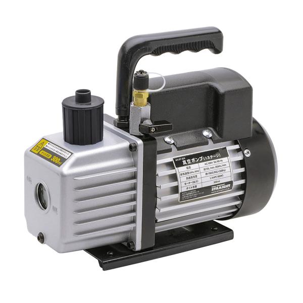 HFC-134a、R-12のどちらのエアコンシステムにも使用できる真空ポンプです。別売のマニホールドゲージやホースと併せて使用します。オイル逆流防止弁機能付き。[排気速度] 約70L/min(50Hz)/約84L/min(60Hz)[到達真...