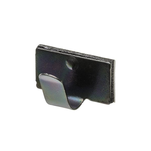 コードステッカーは、両面テープで貼り付けて配線をフックで挟んで固定する金具です。釘が打てない場所や狭い場所、タイルやガラス面にも適しています。[入り数] 10[外寸] 8×16(mm)[材質] スチール[色] ブラック