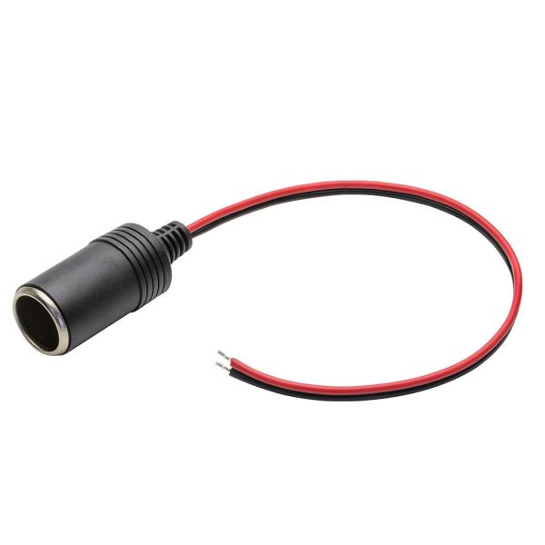 コード付き メスソケットは、ドライブレコーダーの電源取り出しにも最適な配線ケーブル付きのシガーソケット(メス)です。[定格] 12V/24V 80W以下[ケーブル長] 約300mm[ケーブルサイズ] 0.75sq相当