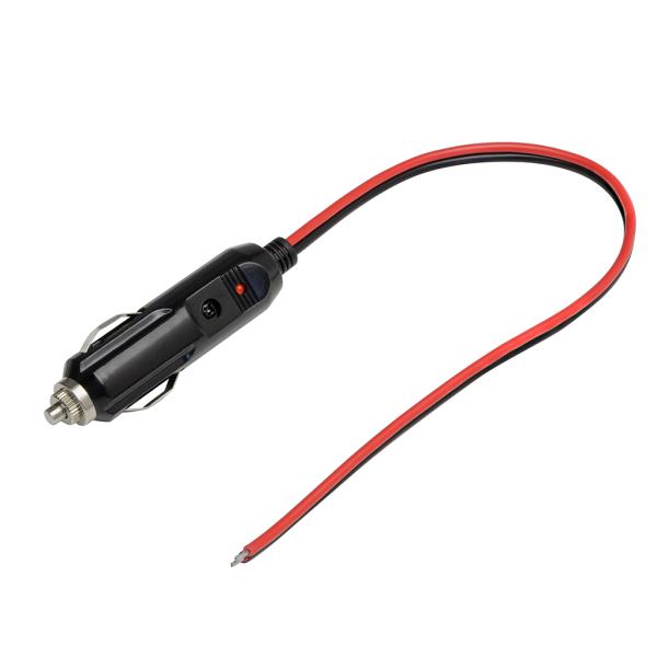 シガープラグ コード付きは、アクセサリーソケットからの電源取り出しにも最適なケーブル付きのシガープラグ(オス)です。[適応電源] DC12V、DC24V 120W以下(10Aヒューズ内蔵)[コード全長] 約300mm　[ケーブルサイズ] 1...