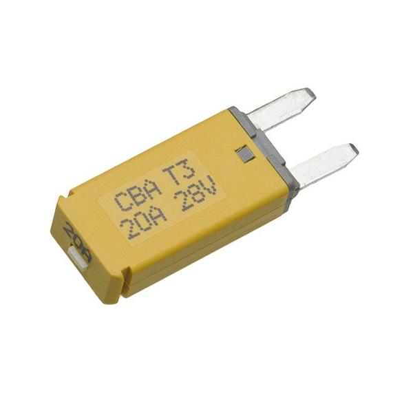 ブレーカーヒューズは、過電流によるヒューズ切れの検査に最適な復帰可能なヒューズです。リセットボタン付きで約300回の繰り返し再利用ができます。[容量] 20A[対応電圧] DC12・24V[最大電圧] 28V[最大電流] 50A[使用温度範...