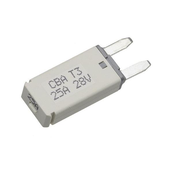 ブレーカーヒューズは、過電流によるヒューズ切れの検査に最適な復帰可能なヒューズです。リセットボタン付きで約300回の繰り返し再利用ができます。[容量] 25A[対応電圧] DC12・24V[最大電圧] 28V[最大電流] 50A[使用温度範...