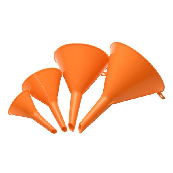 多目的なじょうごセットです。[サイズ] 50、75、95、115(φmm)[材質]  PP[色]  オレンジ