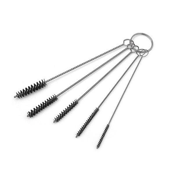 小穴の清掃に便利な、極細サイズのナイロンホールブラシセットです。[全長] 各105mm[材質]・軸:ステンレス・毛:ナイロン