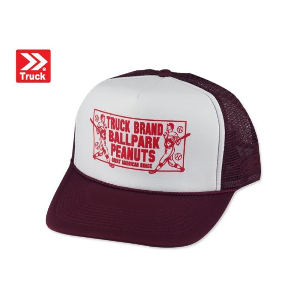 ☆大定番のアメカジメッシュキャップ【トラックブランド】です！ボディーは、OTTO社製で、雰囲気抜群のプリントが映えます！ツバ、前立て、点ポッチはウレタン素材。メッシュ部分はナイロン素材です。 　★サイズ　：　フリーサイズ、★素材　：　ポリエ...