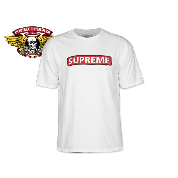☆“SUPREME”グラフィックはCraig Stecyk”によって1991年に描かれた作品。赤のボックスロゴ“SUPREME”POWELL PERALTAが91年に生み出したオリジナルロゴSUPREMEロゴを落とし込んだTシャツ！！Lサイ...
