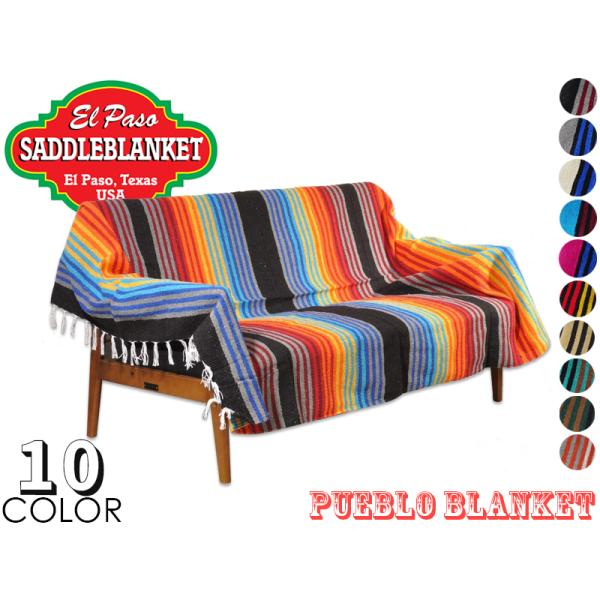 ★アメリカ、EL PASO Saddle blanket社製。リッチなアースカラーをメインにグラデーションのストライプ柄を配置。アメリカンヴィンテージスタイルのインテリアにぴったり。大判サイズはブランケット・ラグ・ソファカバー・キャンプ時の...