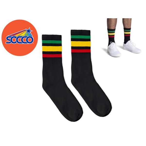 1970年代に西海岸のスケーターが愛用していたラインソックスを忠実に再現したソックス専門ブランドSOCCO。 くるぶしから下のフット部分は厚手でクッション性が高く、レッグ部分の一部はリブ編みでフィット感の良い履き心地になっています。S/M ...