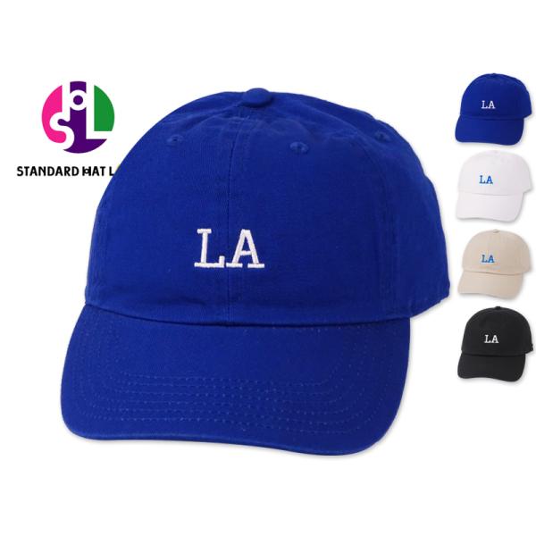 スタンダードハットラボよりLAロゴが入ったダッドキャップが登場。控え目なさりげないLAロゴがコーディネートのポイントに。ボディは信頼のニューハッタンボディを使用しております。サイズ：フリーサイズ生地：コットン