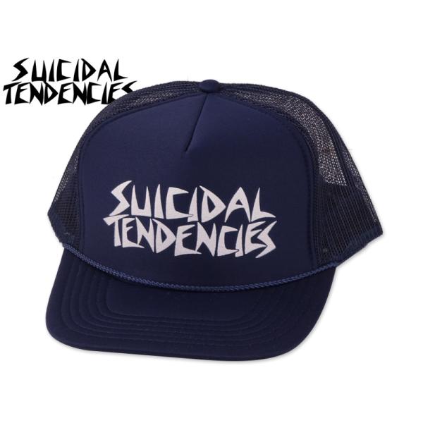 ★SUICIDAL定番アイテムのメッシュキャップ。ツバ裏にSUICIDALのプリントを落とし込んだアイテム。サイズ：フリーサイズ