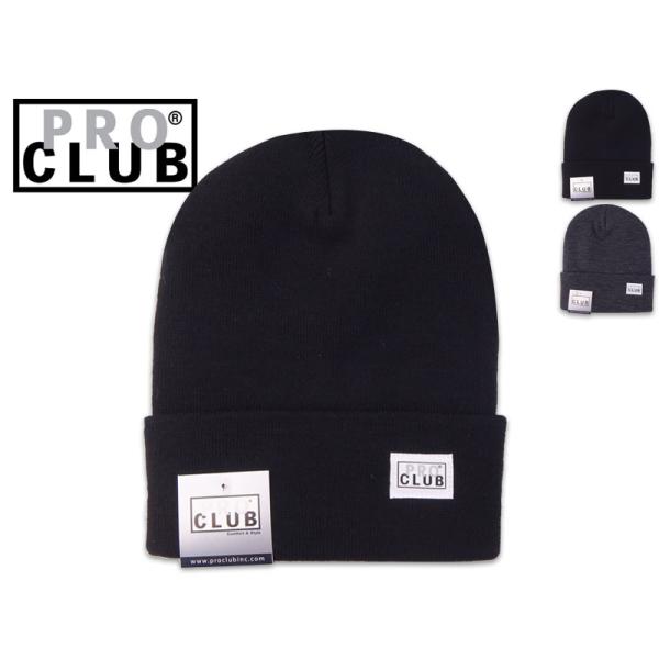 クラシック スタイルの折り返しビーニースタイル。折り返し部分のPROCLUBのラベル付き。ハイゲージのリブスタイルで伸縮性もあり快適。高さ：約25cm、横幅：約20cmサイズ　：フリーサイズ素材　：アクリル