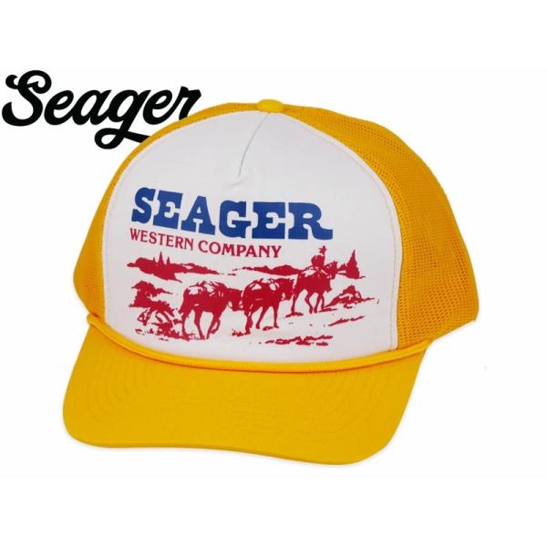 南カリフォルニアで創設されたSEAGER（シーガー）は、「サーフィン」・「スケートボード」・「アウトドア」などの要素を、クラシックなサーフスタイルとウエスタンスタイルに融合させたプロダクト。フロントにフロントに楕円系のロゴ パッチキャップ。...