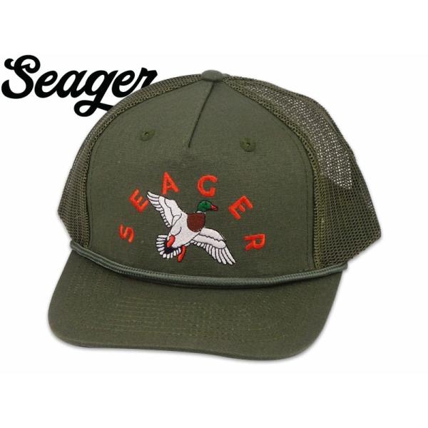 南カリフォルニアで創設されたSEAGER（シーガー）は、「サーフィン」・「スケートボード」・「アウトドア」などの要素を、クラシックなサーフスタイルとウエスタンスタイルに融合させたプロダクト。マガモのアートワーク刺繍・メッシュキャップ。50%...