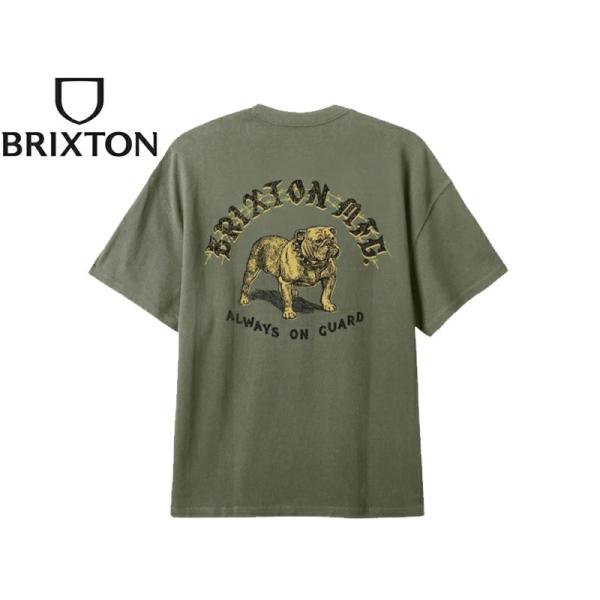 DOLAN STEARNSやKENNY ANDERSON等所属でお馴染みのブリクストン。大胆なバックプリントが、ストリートとヴィンテージを融合。プリントの独特な風合いが、着るたびに味わいを。Ｌサイズ　着丈約：72cm　身幅約：58cm