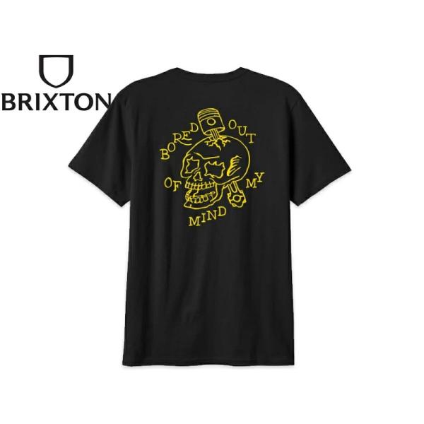 DOLAN STEARNSやKENNY ANDERSON等所属でお馴染みのブリクストン。スカルモチーフのプリントロゴ。フロントとバックに落とし込んであります。Ｌサイズ　着丈約：72cm　身幅約：58cm