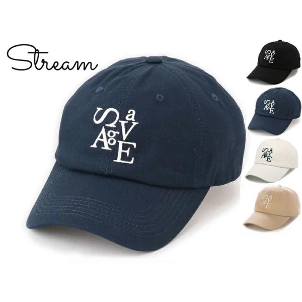 コットンツイル生地を使用したストラップバックキャップ。6パネルのクラウンが柔らかいスタイル。SAVEGEロゴを大小ランダム配置したカワイイキャップ。※アジャスターパーツにロゴ刻印が有る物と無い物が有ります。■SIZE：FREE SIZE■素...