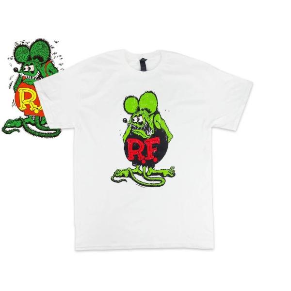 公認のオフィシャルライセンス商品（GILDANボディー）Ed "Big Daddy" Rothが生み出した愛すべきキャラクター、スタンディングスタイルのラットフィンクプリント。M : 着丈約71cm、身幅約49cm　肩幅約48cm、L : ...