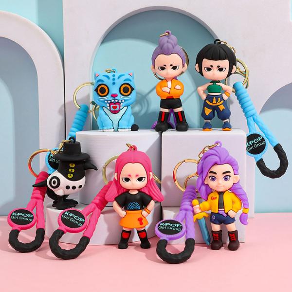 K-POPファン必見！デーモンハンターズ風の個性的なキャラクターがキーホルダーで登場。全6種のフィギュアは細部まで作り込まれバッグや鍵のアクセントに最適！人気グループと世界的なオンラインゲームのコラボレーションを彷彿とさせる、エッジの効いた...